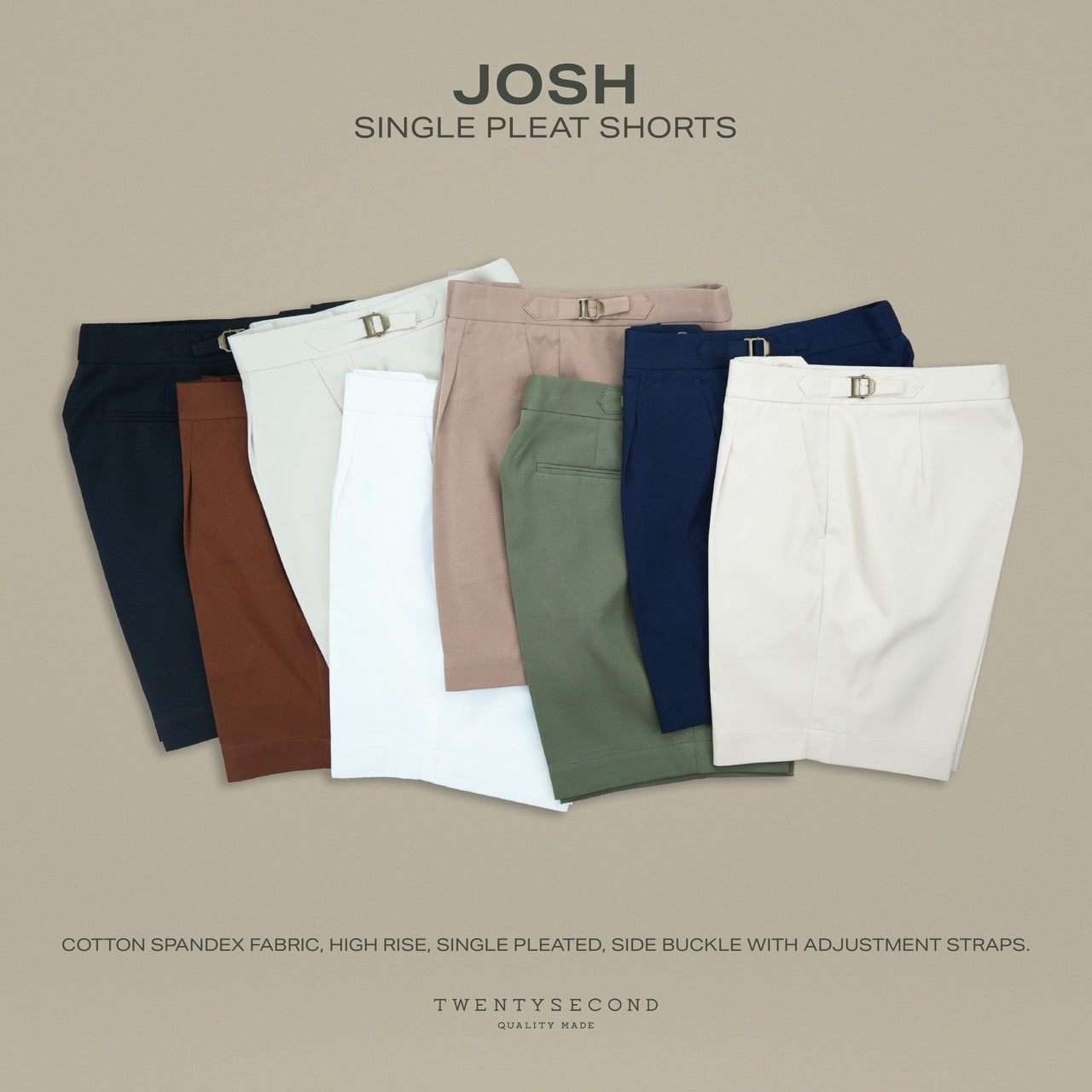 JOSH SINGLE PLEATED SHORTS – TWENTYSECOND